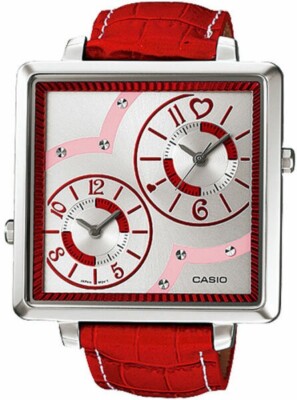 Casio Women's Watch, Red Leather Strap, LTP-1321-4A1 | eBay UK