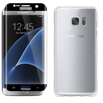 Anti-Bubble Screen Protector Gel Shell Case for Samsung Galaxy S7 edge ...
