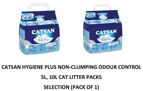 CATSAN Hygiene Plus Non-Clumping Odour Control Cat Litter 5L, 10L Pack ...