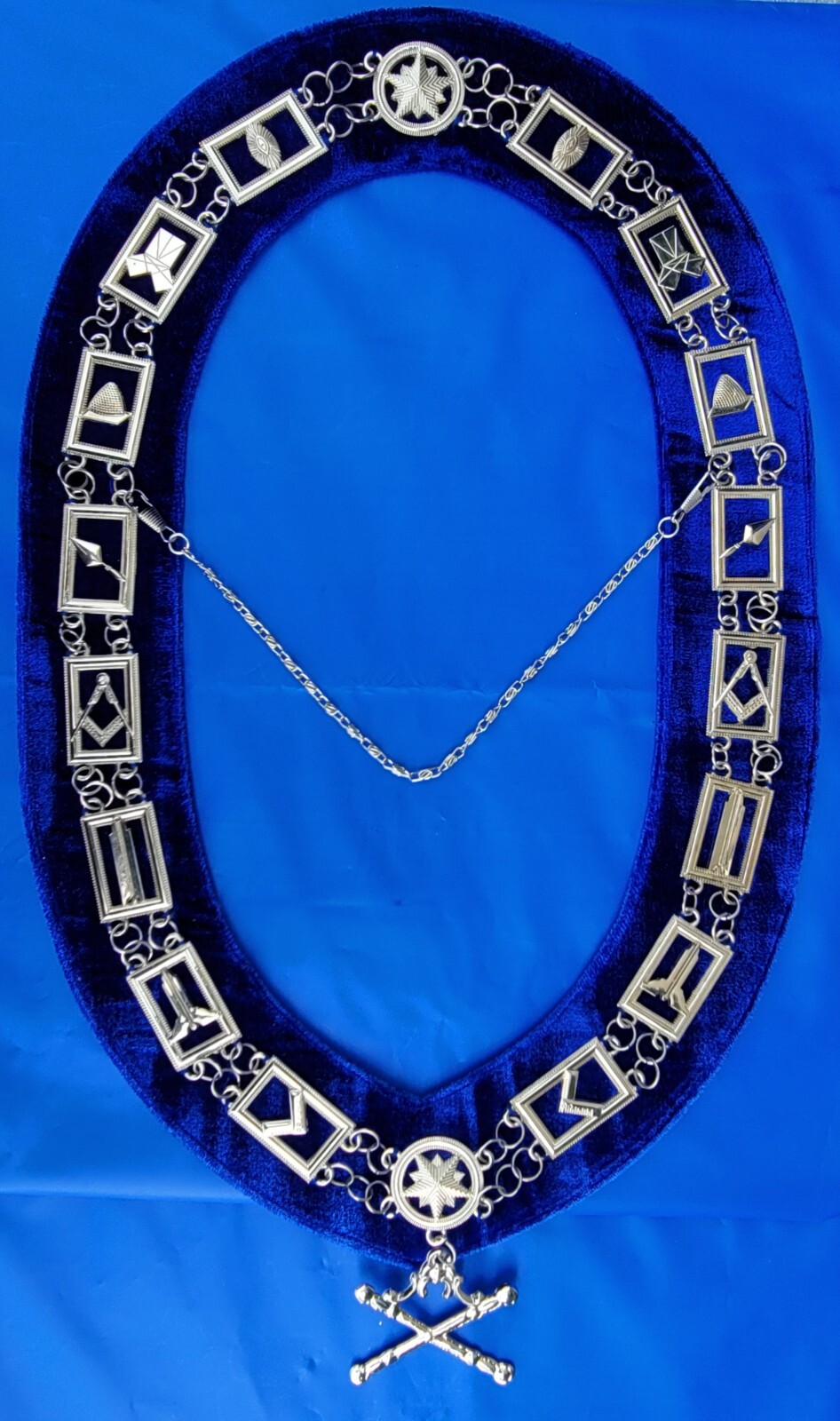 Masonic Blue Mason Lodge SILVER Collar Chain + Marshall Jewel PACKAGE ...