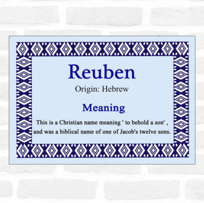 Reuben Name Meaning Blue Certificate | eBay UK