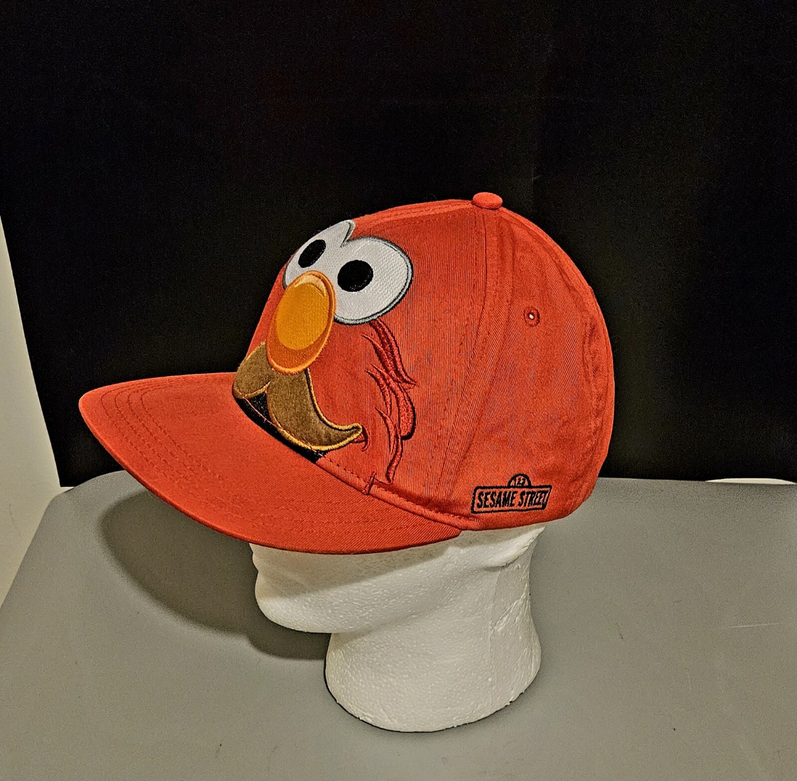 Sesame Street Elmo Face W/Mustache Hat Adult Snapback… - Gem