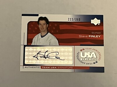 Steve Finley 2004 Upper Deck Team USA Authentic Signature Autograph ...