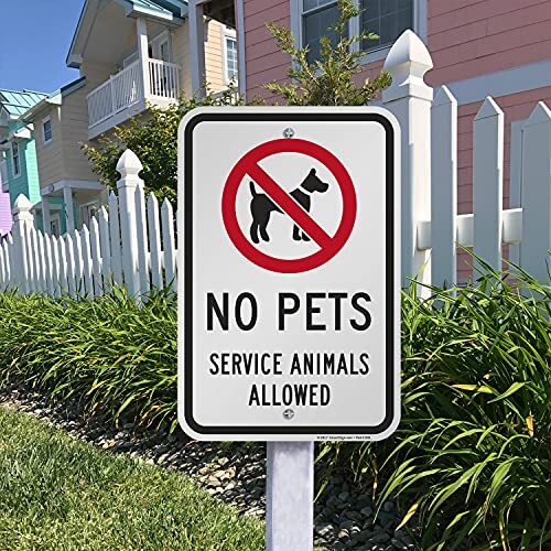 18 X 12 Inch no Pets Service Animals Allowed Metal Sign 63 Mil ...