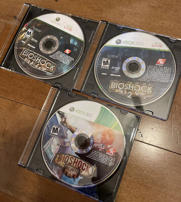 BioShock + BioShock 2 + Infinite Microsoft Xbox 360 Lot of 3 Games ...