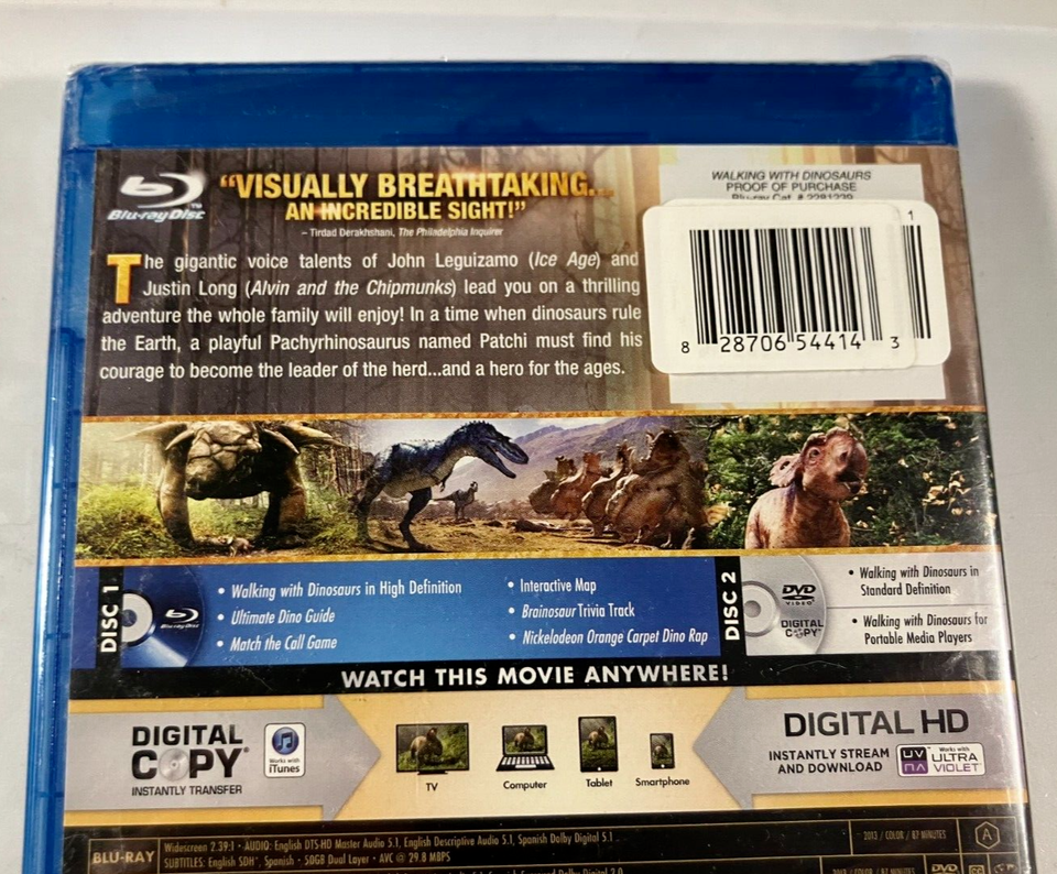Walking With Dinosaurs The Movie Animation Blu-Ray DVD Digital HD 2014 ...