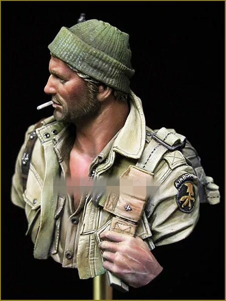 1/10 Resin Figure Bust Model Kit WW II US paratrooper Bust 232 Model ...
