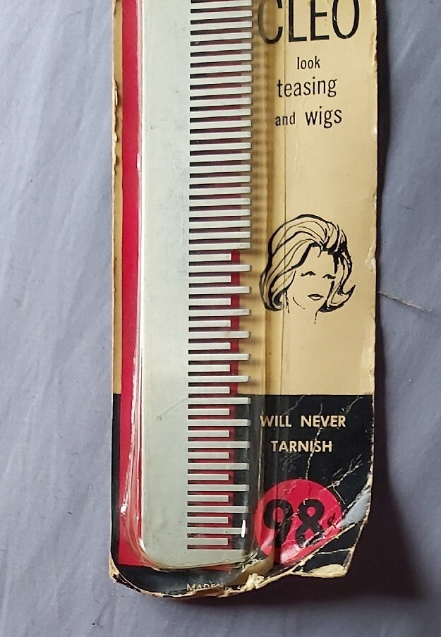 Vintage 1960's ALL METAL COMB "CLEO LOOK" Made In USA. NEW and SEALED ...