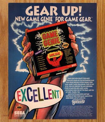 Sega Game Gear Genie Galoob Enhancer Cheat - Video Game Print Ads ...