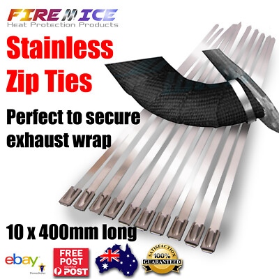 Stainless Steel Tie Exhaust Wrap Straps Zip Ties Clamps 10 X 30cm | eBay