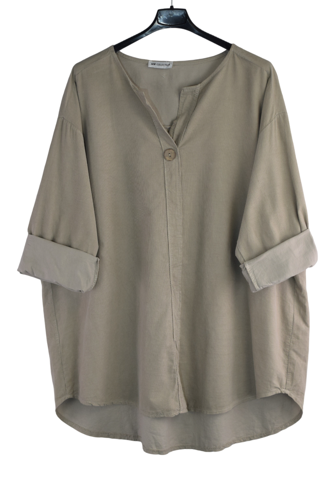 Italian Lagenlook Cord Tunic Top with Button Detail Autumn / Winter ...