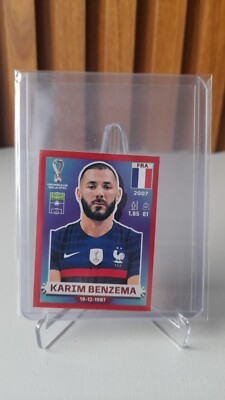 🔥2023 WC QATAR STICKER RED PARALLEL EDITION BENZEMA FRANCE #FRA16🔥 | eBay