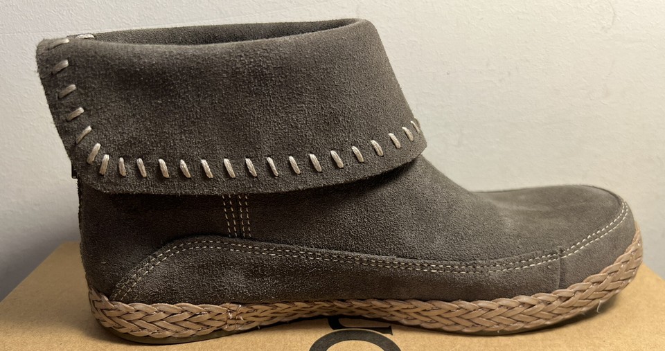 NEW - UGG Boots -Varney Slate Women's Suede Moccasin Ankle Boho Booties ...