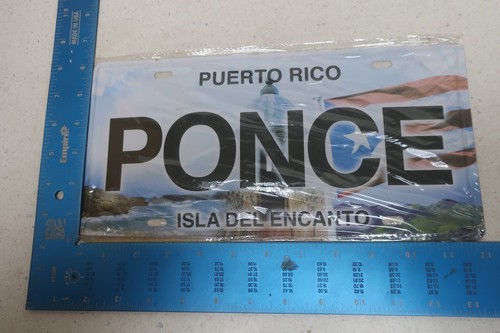 Booster License Plate Front Tag Metal Ponce Puerto Rico Flag Isla Del ...
