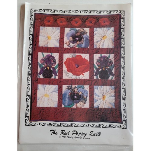The Red Poppy Quilt Pattern by Shirley Gardner Designs 1991 UnCut | eBay