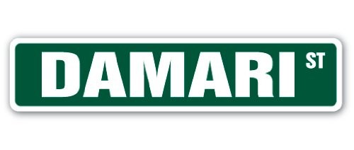 Damari Street Sign Childrens Name Room Sign | Indoor/Outdoor | 30" Wide ...