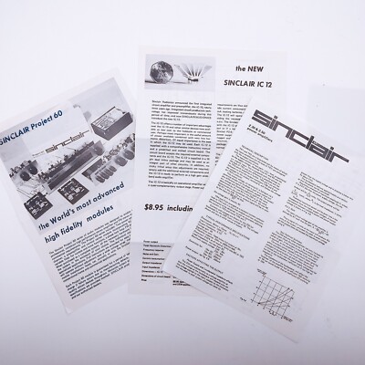 Sinclair project 60 Z.30 Z.50 IC 12 Vintage HiFi Audio Amplifier dealer ...