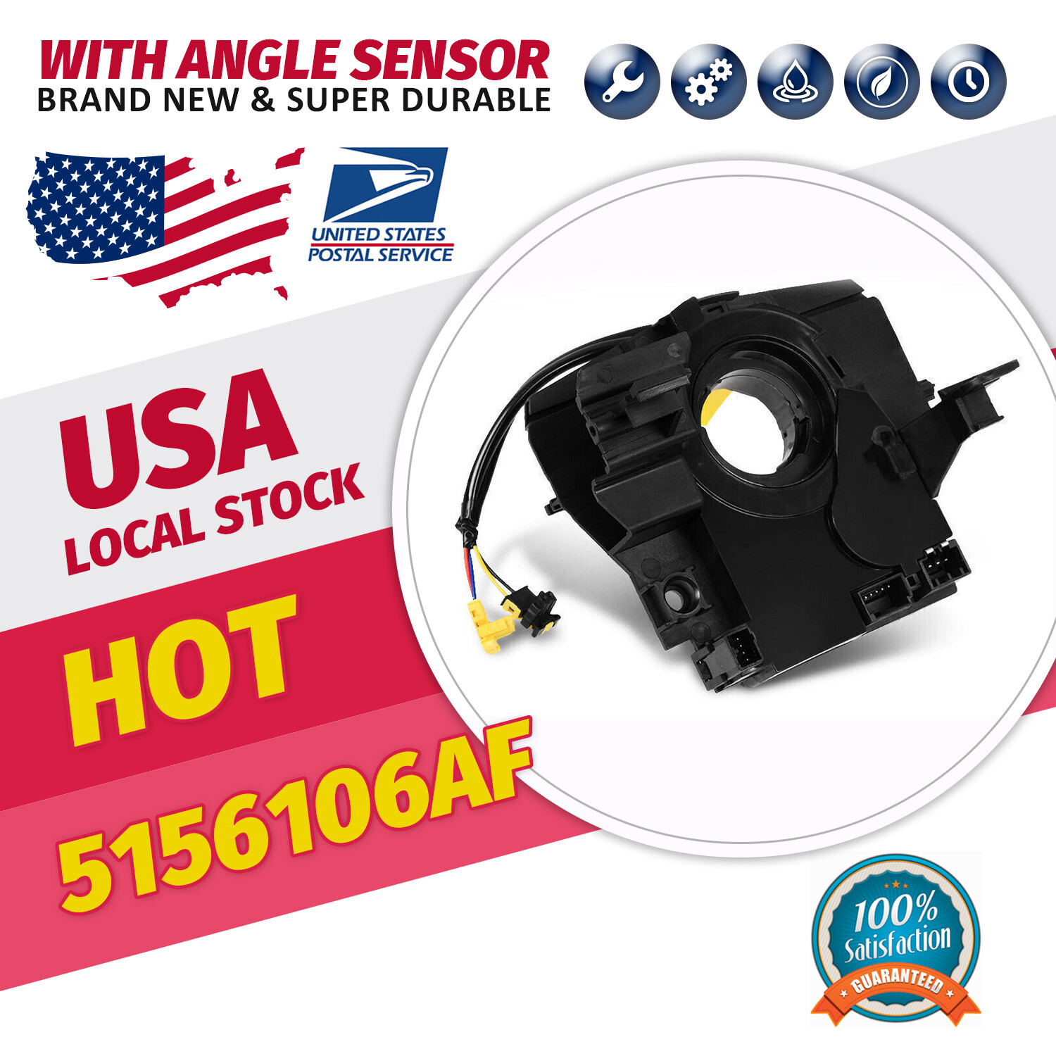 OEM MOPAR Steering Wheel Clock Spring 5156106AD For 2007-2018 Jeep ...