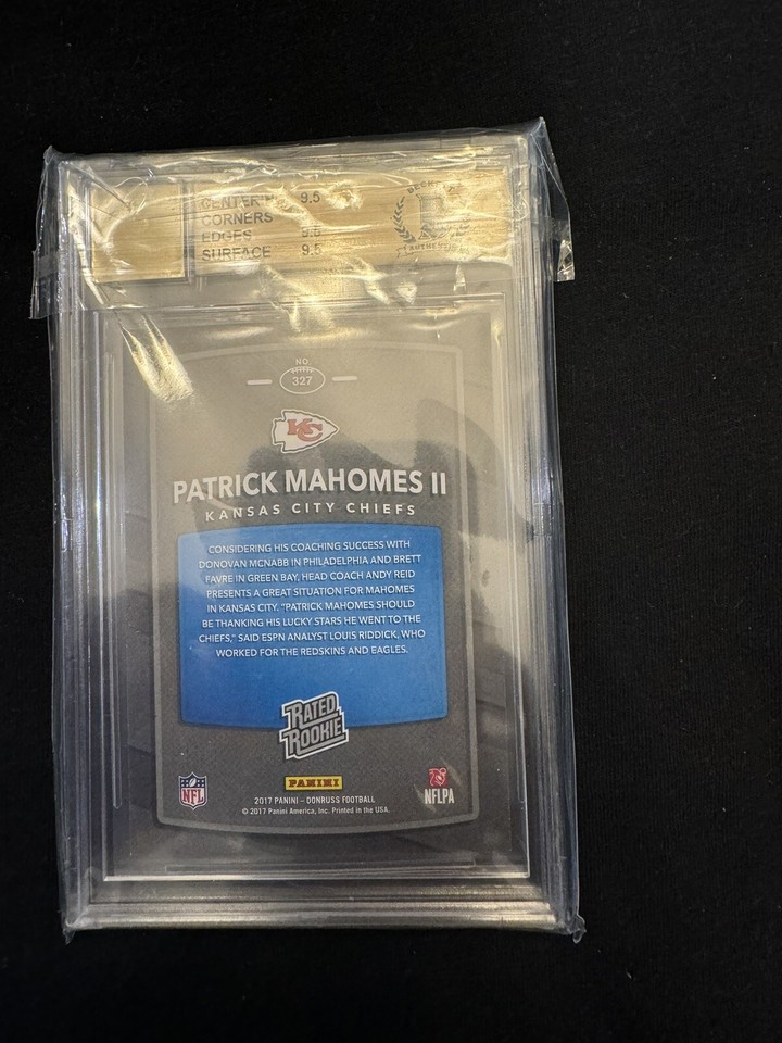2017 Panini Donruss Patrick Mahomes II Rated Rookie #327 BGS 9.5 Yellow ...
