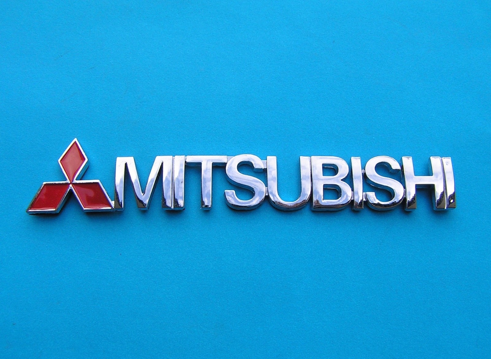 Mitsubishi Badge Chrome Plastic Script With Diamond 6 Inch 150mm Car ...