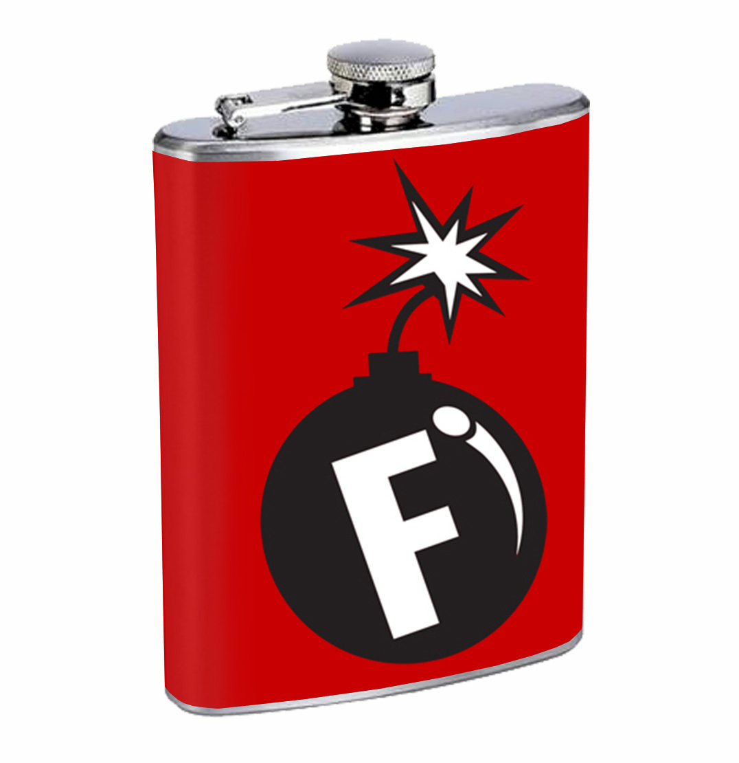 The F Bomb Funny Humor 01R Flask 8oz Stainless Steel Hip Drinking ...