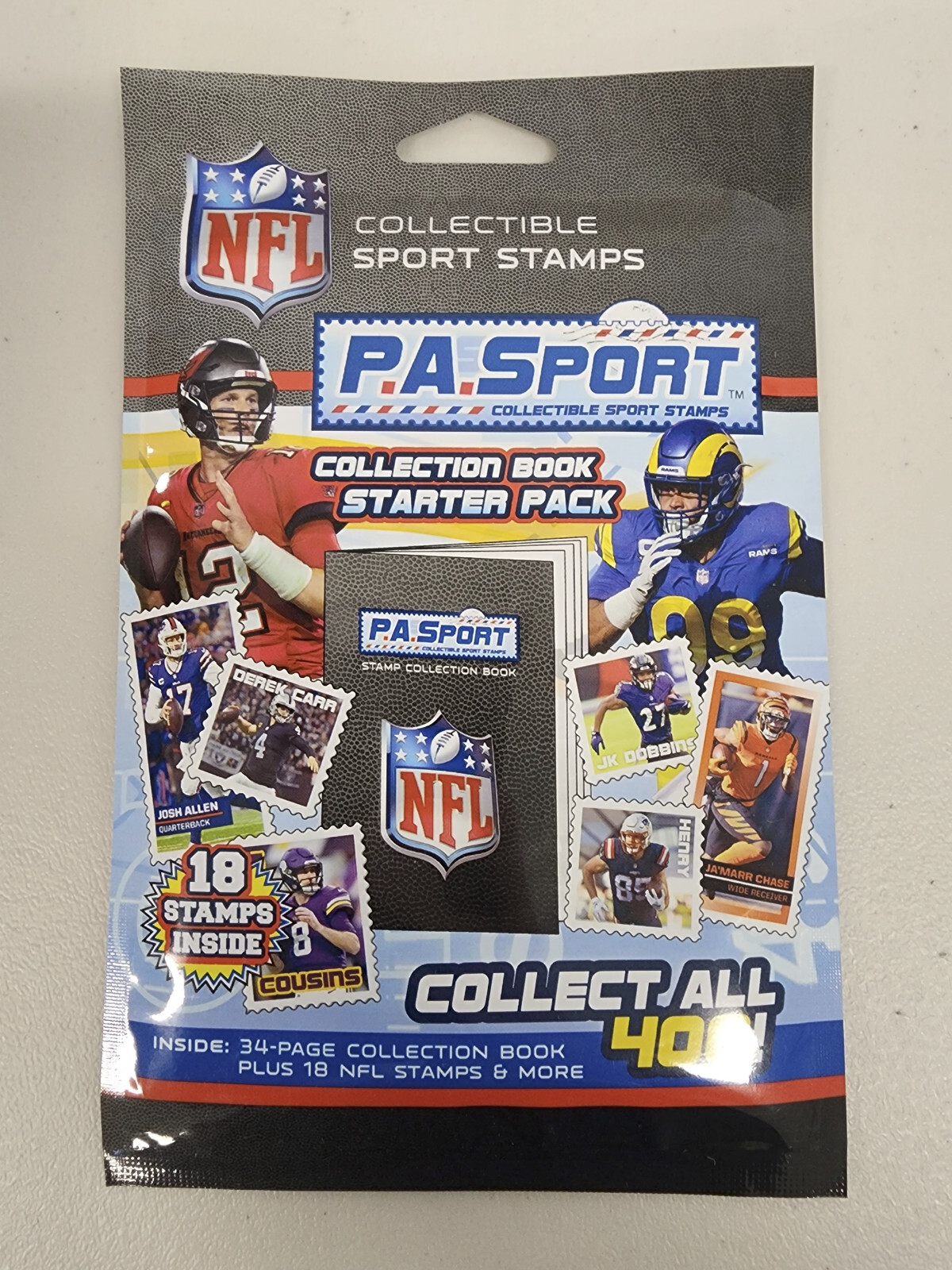 P.A. Sport NFL Collectible Sport Stamps Collection Book Starter Pack ...