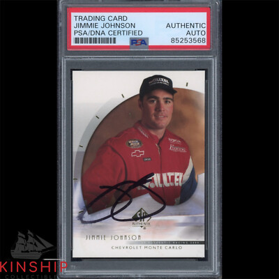 Jimmie Johnson signed 2000 Upper Deck SP Rookie Card PSA DNA Slab Auto ...