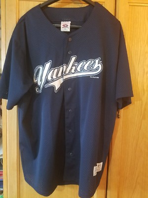 NEW YORK NY YANKEES AUTHENTIC Jersey True Fan XL Genuine MLB SEWN ...