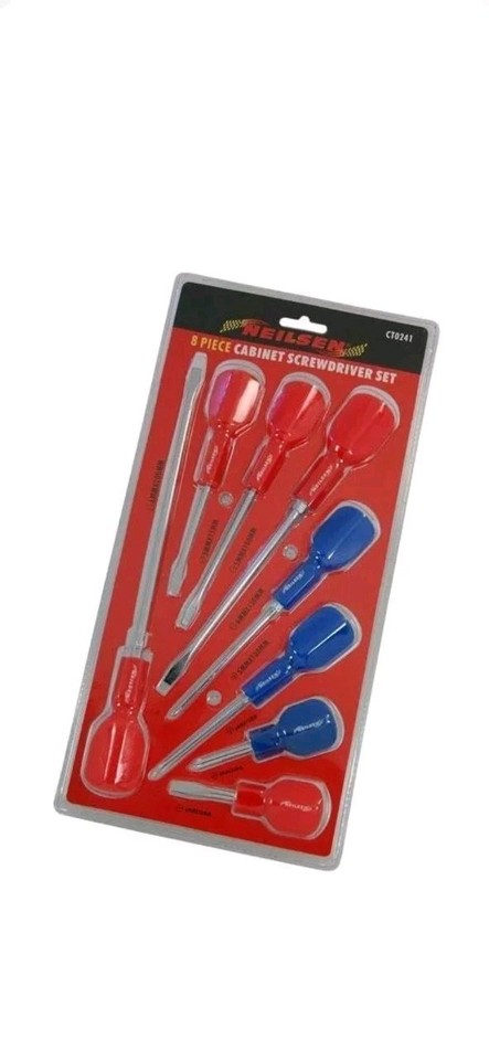 8 Piece Cabinet Screwdriver Set Magnetic Tip | eBay UK