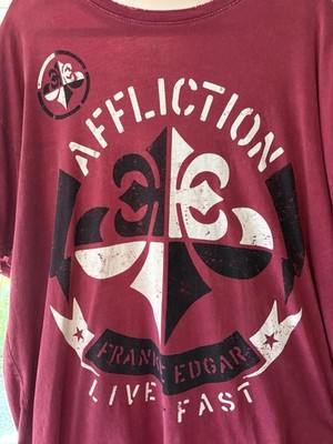 Affliction brand UFC fighter Frankie Edgar red shirt 3X | eBay
