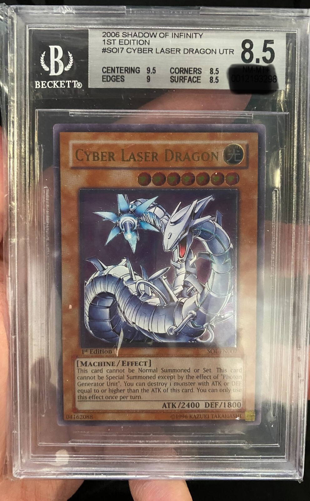 Yugioh Cyber Laser Dragon Ultimate Rare 1st Edition BGS PSA 8.5 Near ...