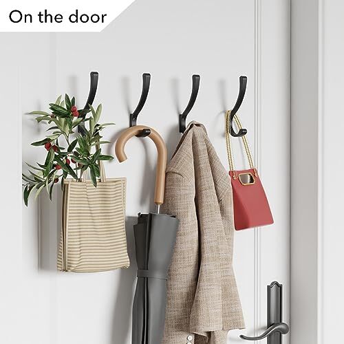 4 Pack Large Wall Hooks For Hanging Heavy Duty, Black Coat 4 Pack, | eBay
