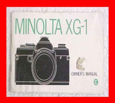 MINOLTA MODEL XG-1 XG 1 35MM CAMERA OWNERS INSTRUCTION MANUAL BOOKLET ...