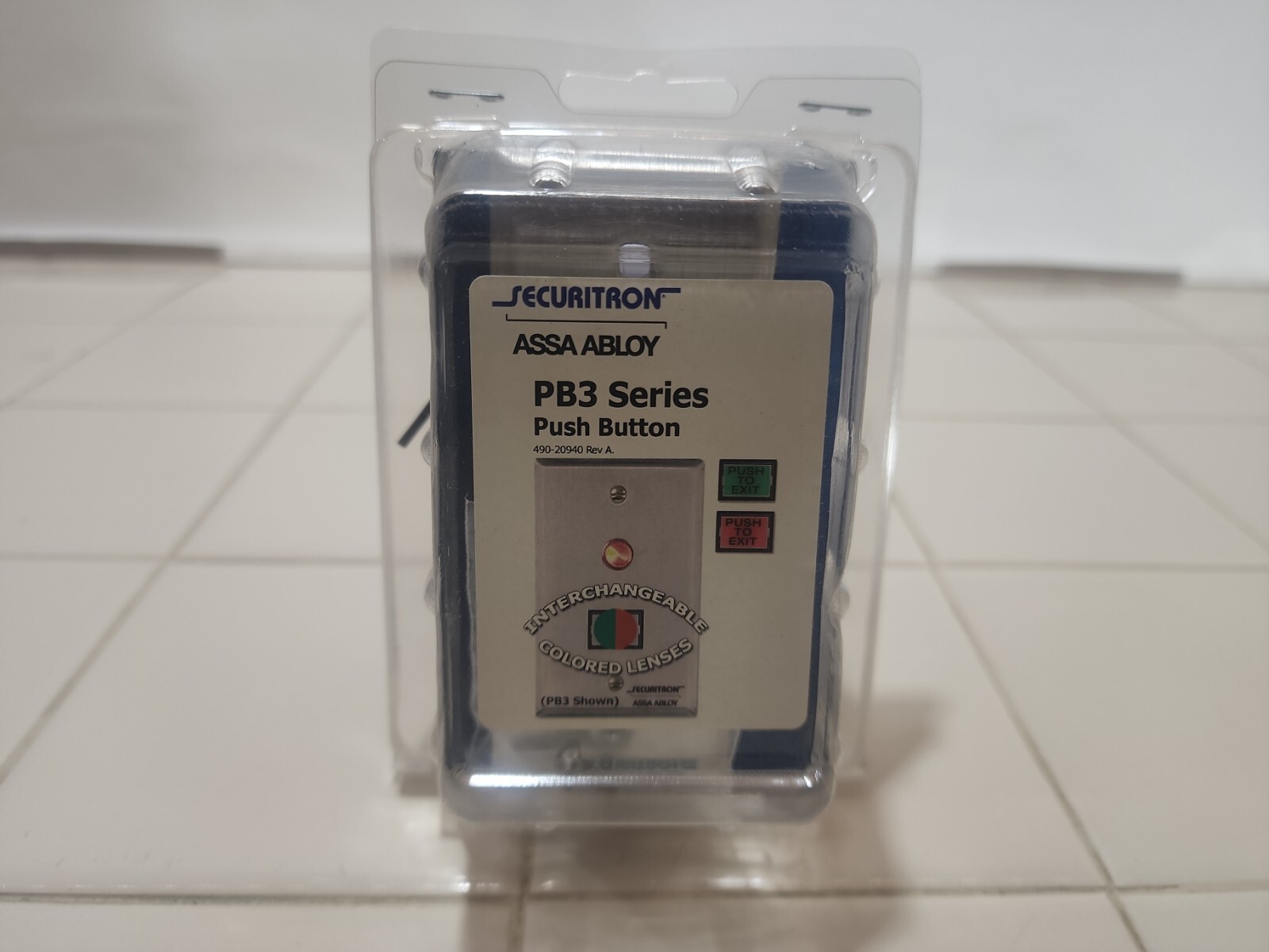 SECURITRON PB3N PUSH BUTTON PB3 SERIES NARROW STYLE GRN/RED LENS ...