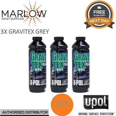 3 X U-POL GRAVITEX PLUS HS STONE CHIP COATING UPOL, PROTECTER 1L - GREY ...