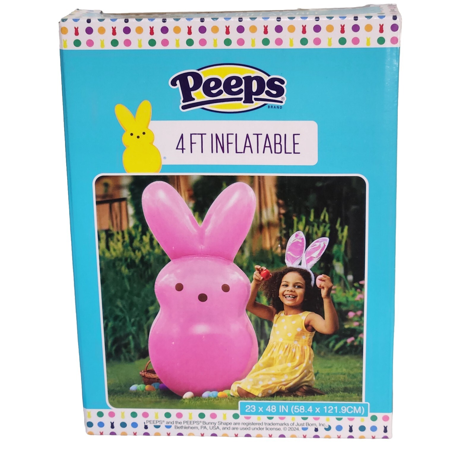 Peeps Bunny Shaped 4' Pink Blow Up Inflatable EASTER Indoor/Outdoor ...
