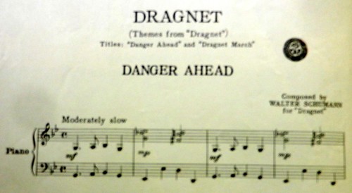 TV Sheet Music THEME FROM DRAGNET Hill & Range Publ. 60's POP Instr ...