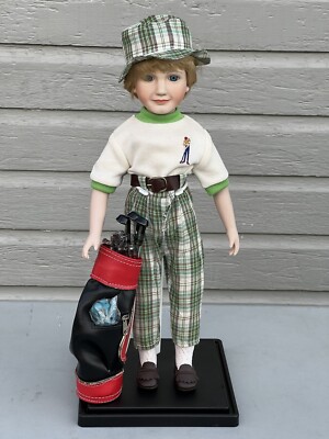 Vintage "Johnny" Golfing Porcelain 17" Doll Ltd Ed. 665/2500 w/Golf ...