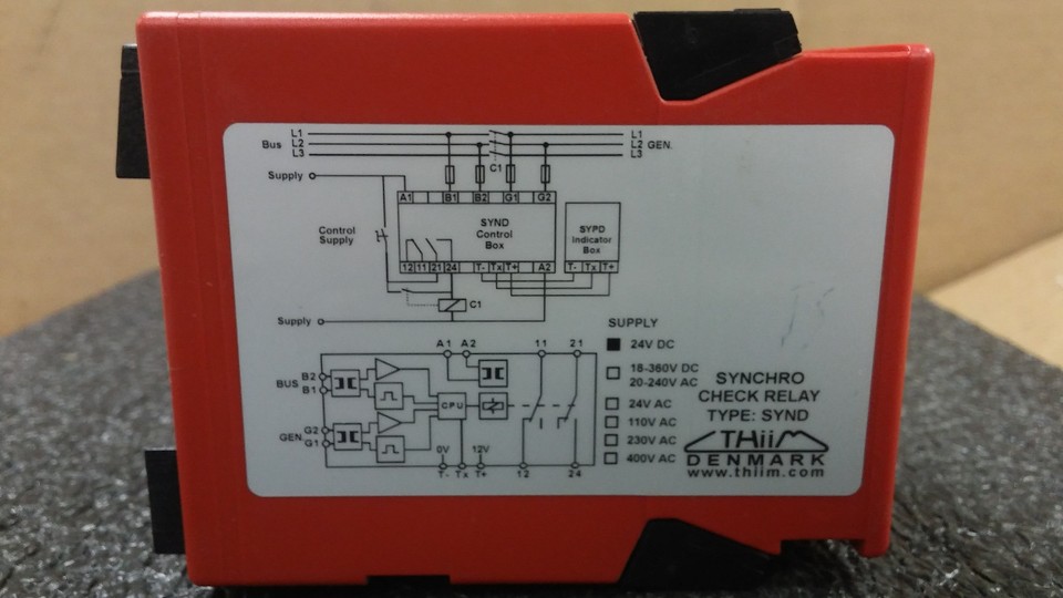 THIIM SYND 1102 D024 AA5C 38474-104 Type SYND 24 VDC Synchro Check ...