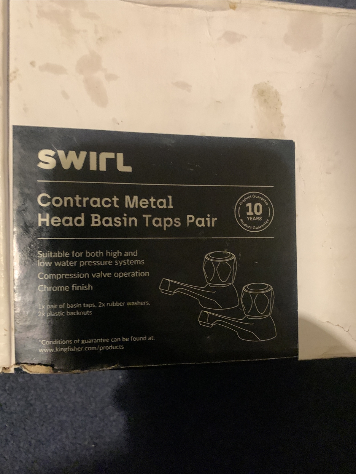Pair Swirl Basin Taps Classic Bathroom Contract Metal Head -Deck Mount ...