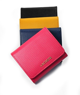 Lacoste Wallet Medium Trifold Coated Textured Leather Black, Blue | eBay