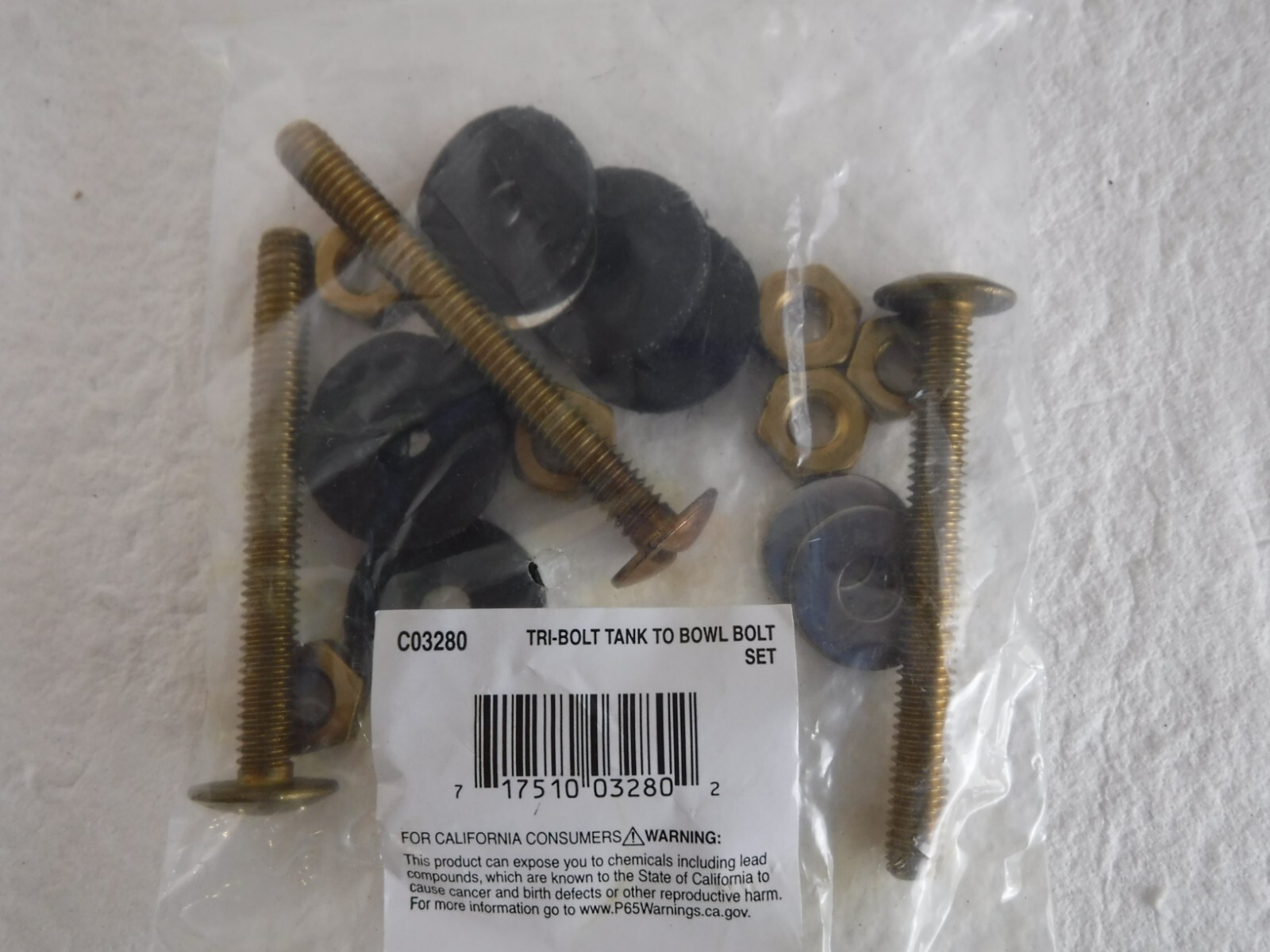Jones Stephens 5/16", 3"Long Tri-Bolt Tank to Bowl Bolt Set Brass Bolts ...