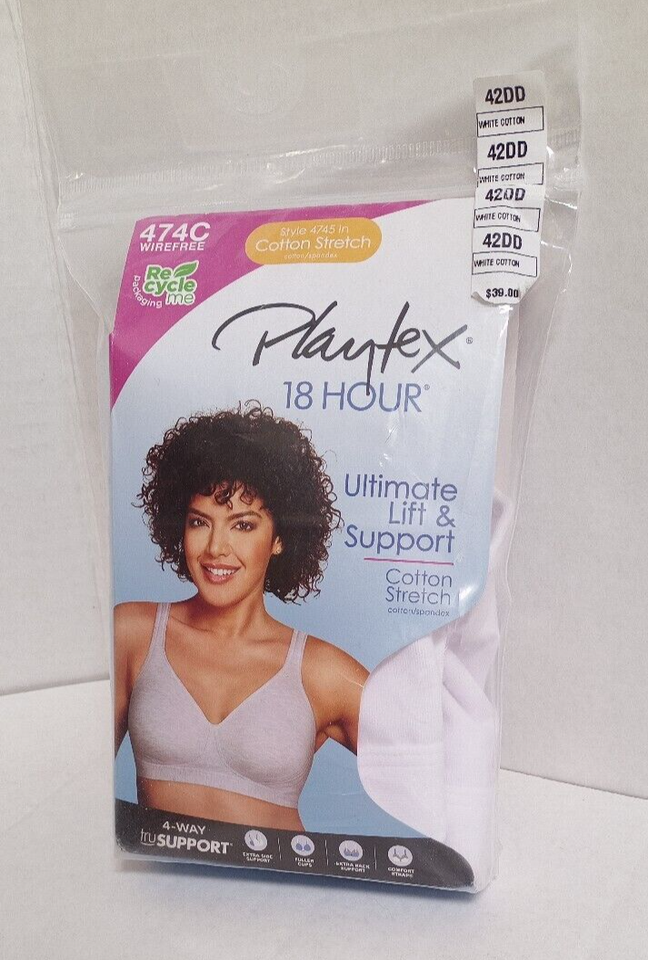 New Playtex 18 Hour Ultimate Lift & Support Wire-Free Bra 474C Size ...