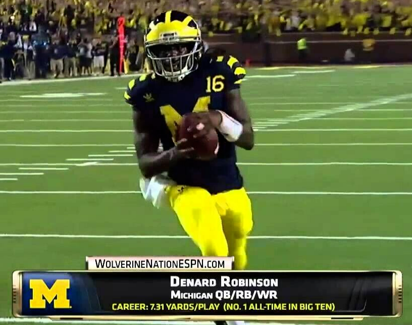 Denard Robinson Signed Michigan Wolverines Throwback Jersey (Beckett ...