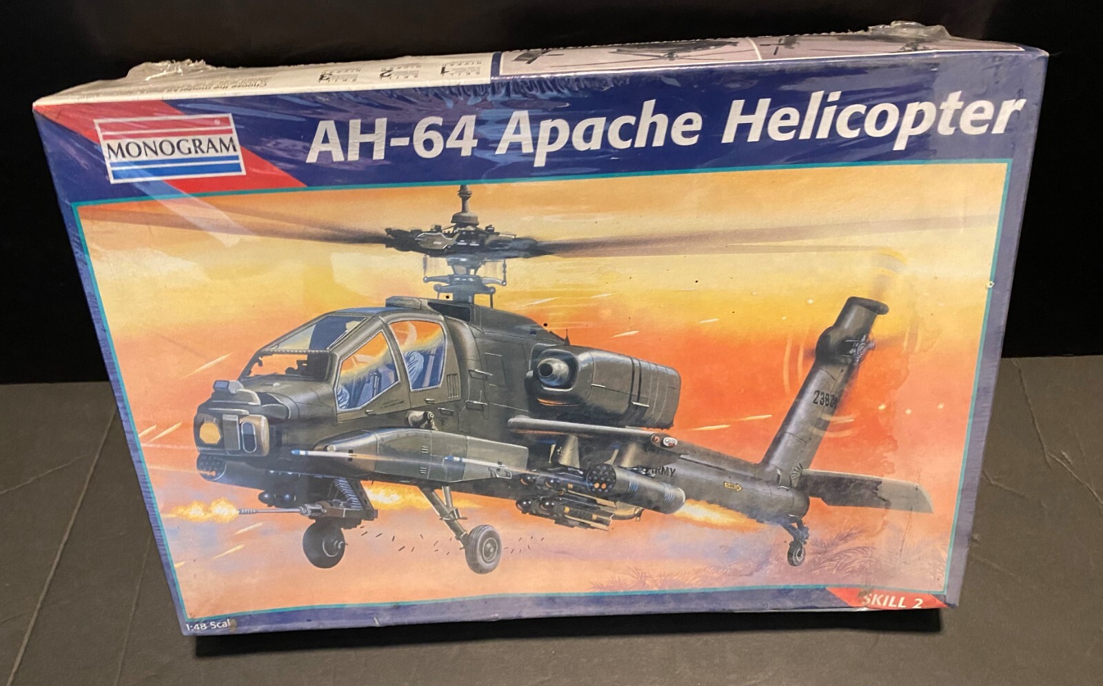 1995 SEALED Monogram AH-64 Apache Helicopter Model Kit Scale 1:48 ...