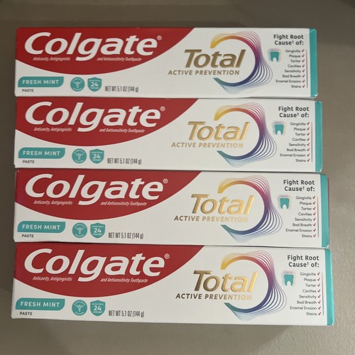 4x Colgate Total Bacterial Prevention Fresh Mint Toothpaste 5.1 oz ea ...