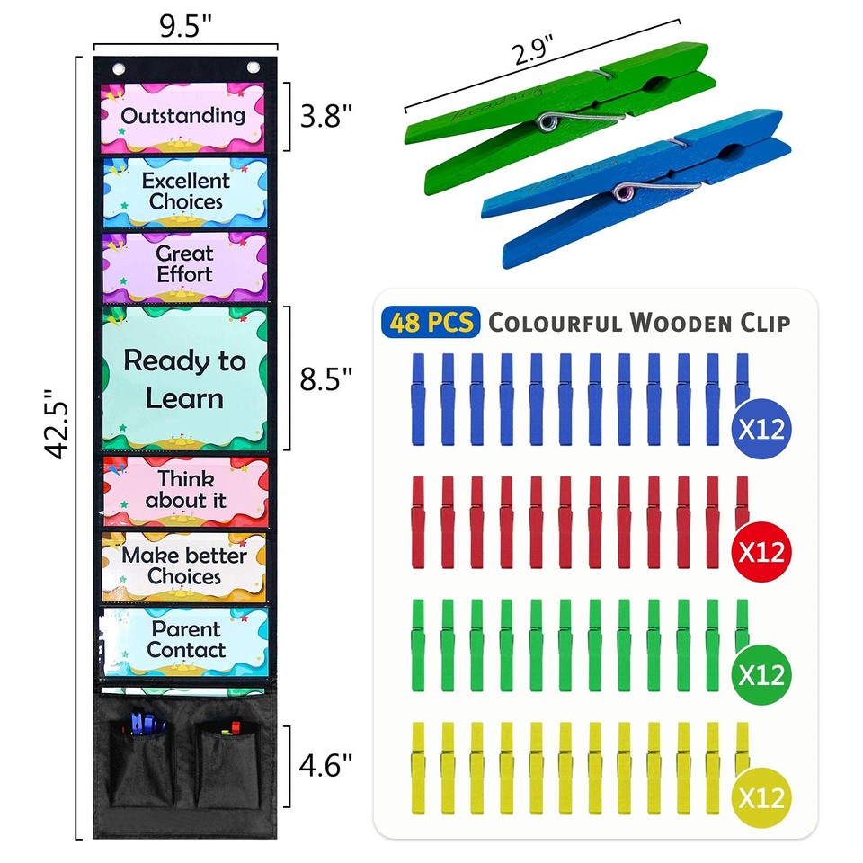 Student Behavior Clip Chart for Classroom Management Track Reward ...