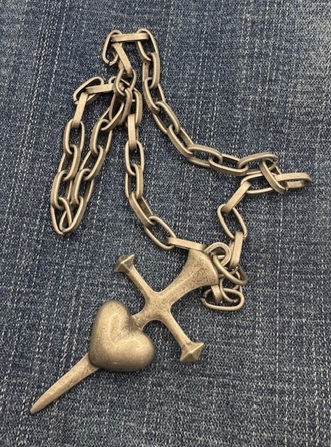 Robert Lee Morris RLM 1980s Cross Thru Heart Pewter | eBay