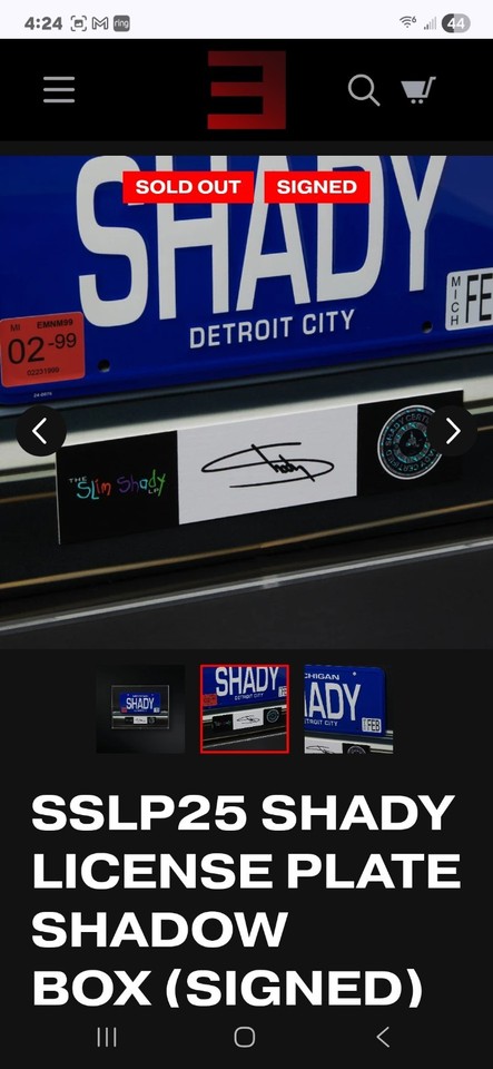 New Eminem Signed License Plate Shadow Box Shady Trophy COA SSLP25 | eBay