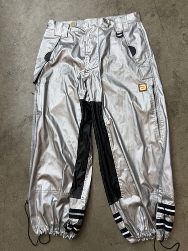 Altered Mind men's pants size 36 (36x30) silver polyurethane (pvc) Rave ...